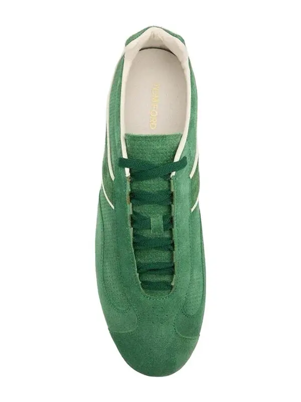 TOM FORD Apos;s Suede Low-top Sneakers - Emerald