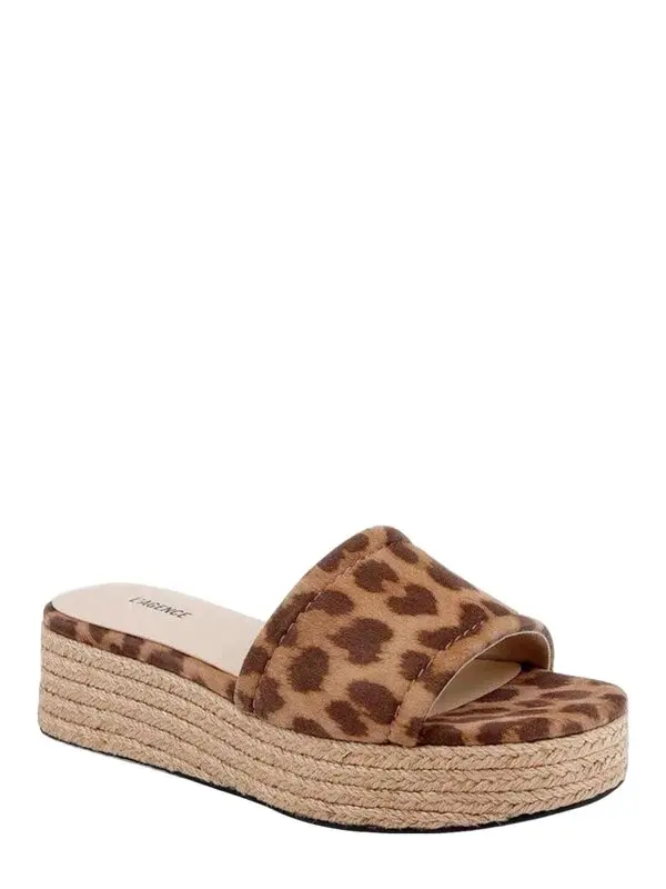 L & APOS;AGENCE Ramani -print Suede Espadrille Sandals - Leopard