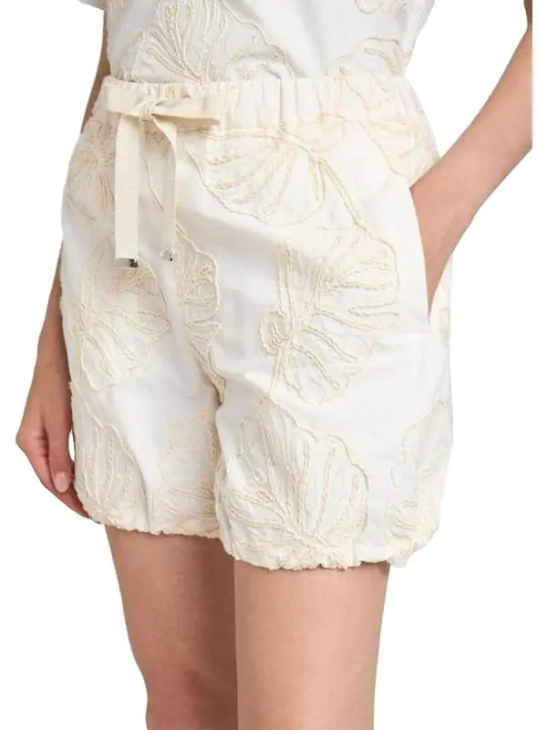 Moncler Embroidered Drawstring Shorts - White