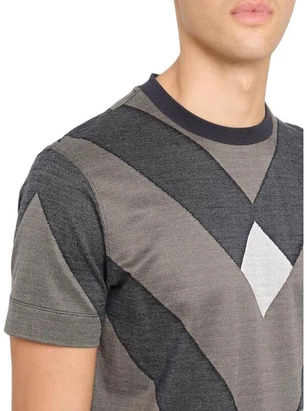Emporio Armani Apos;s Crewneck Maxi-chevron T-shirt - Multi