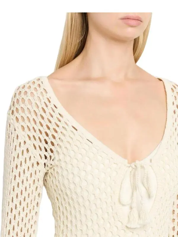 Shoshanna Guerite Open-knit Mini Dress - Ivory