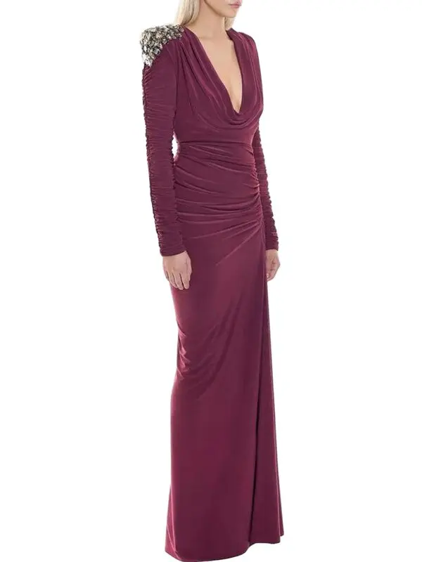 ZHIVAGO The Fragile Night Embellished Gown - Plum
