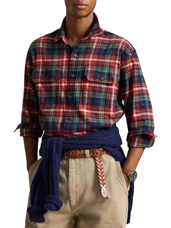 Polo Ralph Lauren Apos;s Classic-fit Plaid Flannel Workshirt - Navy/red