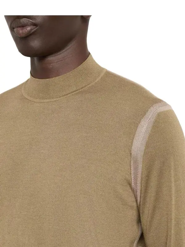 Emporio Armani Apos;s Silk-blend Knit Mock Neck Sweater - Multi