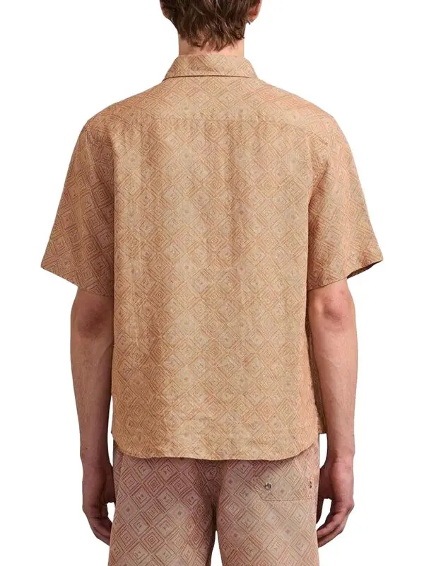 Frescobol Carioca Apos;s Castro Angra Madeira-print Linen Button-front Shirt - Copper
