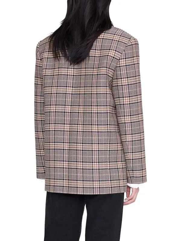 ANINE BING Quinn Check Single-breasted Blazer - Multi
