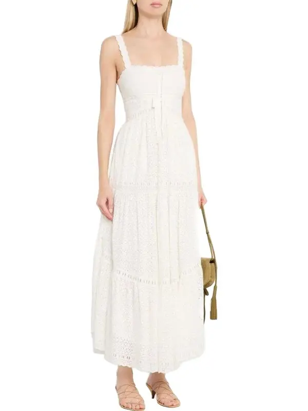 Ulla Johnson Constance Sleeveless Cotton Eyelet Maxi Dress - Pristine