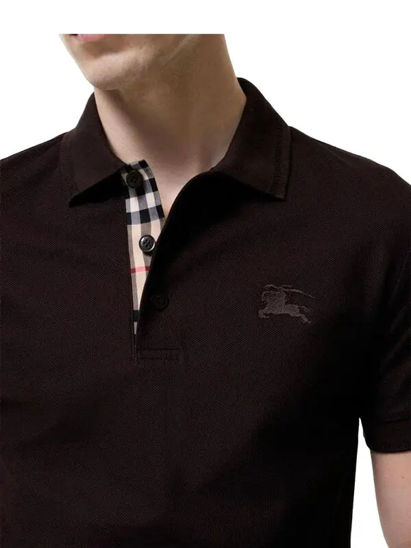 Burberry Apos;s Eddie Check-placket Cotton Polo Shirt - Brown