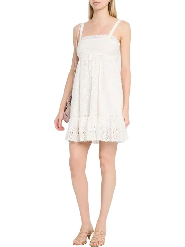Ulla Johnson Nerelle Cotton Eyelet Mini Dress - Pristine