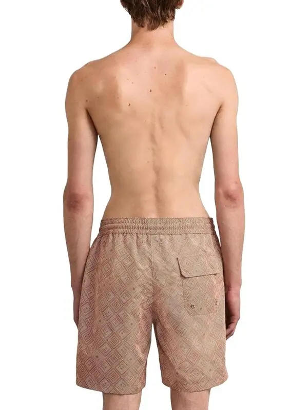 Frescobol Carioca Apos;s Santos Madeira-printed Swim Shorts - Copper