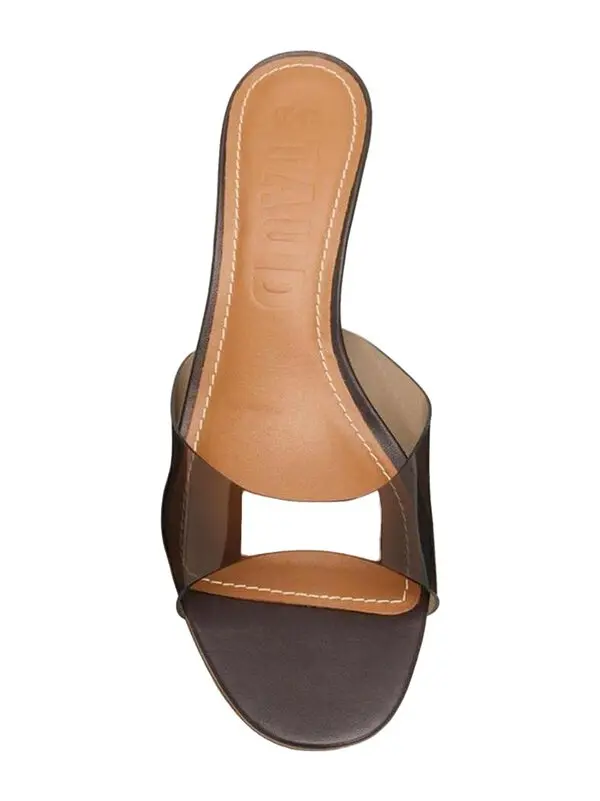 Staud Brigitte Leather Wedge Sandals - Espresso