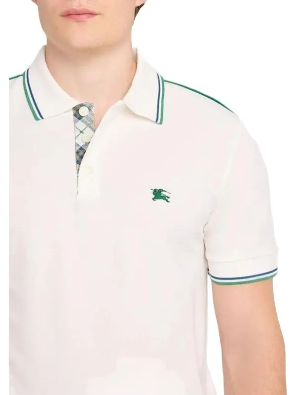 Burberry Apos;s Evan Ekd Check-placket Tennis Polo Shirt - Chalk
