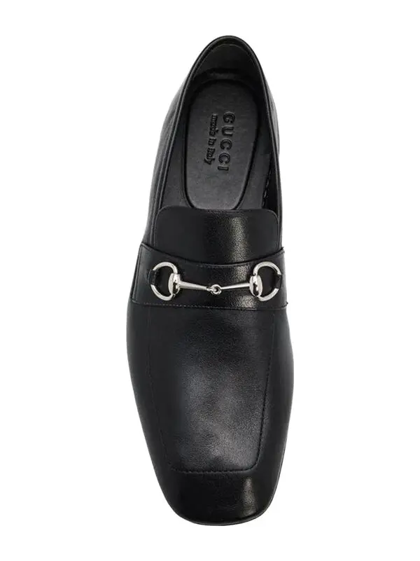 Gucci Apos;s Edgar Leather Bit Loafers With Foldable Heel - Black