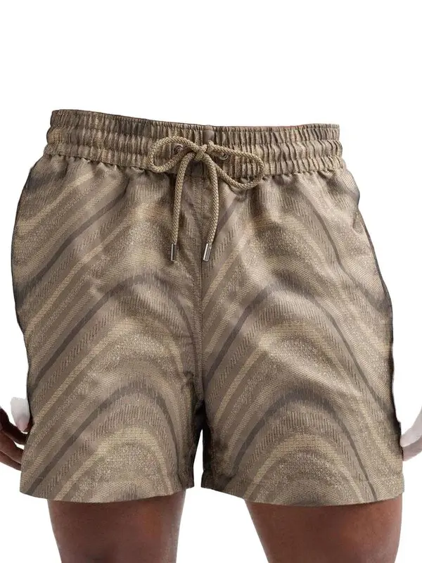 Frescobol Carioca Apos;s Rio Jacquard Swim Shorts - Khaki