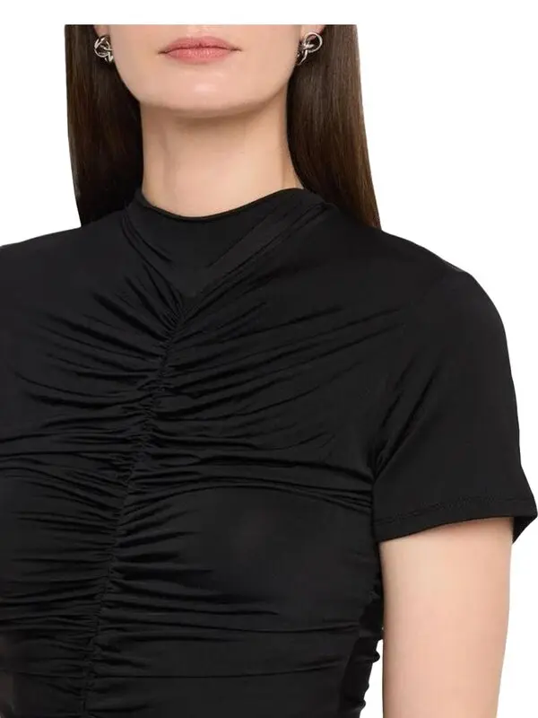 TOCCIN Gracelyn Ruched Mock-neck Dress - Jet