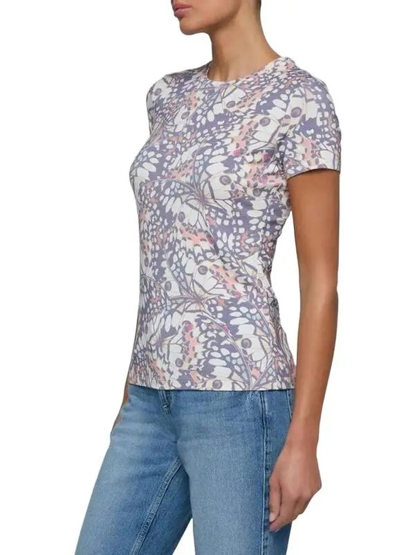 L & APOS;AGENCE Ressi Fitted Butterfly-print T-shirt - Multi Butt