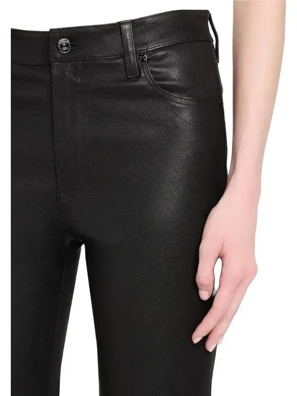 FRAME Leather Flared Pants - Black