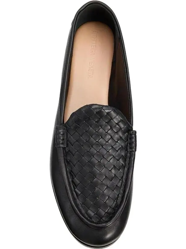 Bottega Veneta Apos;s Silenzio Intrecciato Napa Leather Loafers - Black