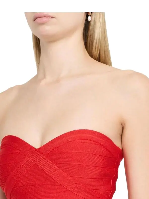 Retrofete Drussie Bandage Knit Midi Dress - Geranium