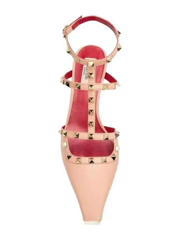 Valentino Garavani 40mm Rockstud Leather Ankle-strap Pumps - Phard