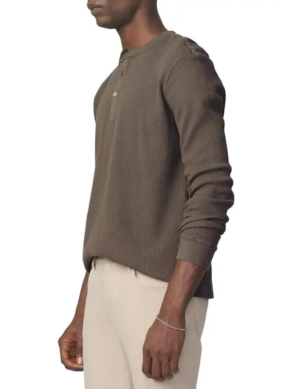 JOE & APOS;S JEANS Apos;s Waffle-knit Cotton Long-sleeve Henley - Tea Leaf
