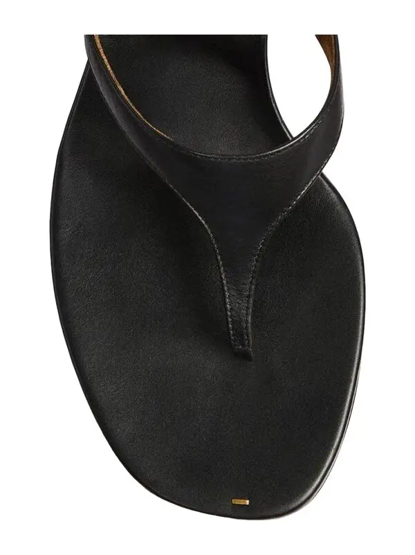 Khaite 55mm Archer Leather Thong Sandals - Black