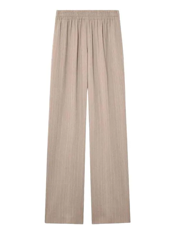 GOLDEN GOOSE Pull-on Wool-blend Pinstripe Pants - Roasted Ca