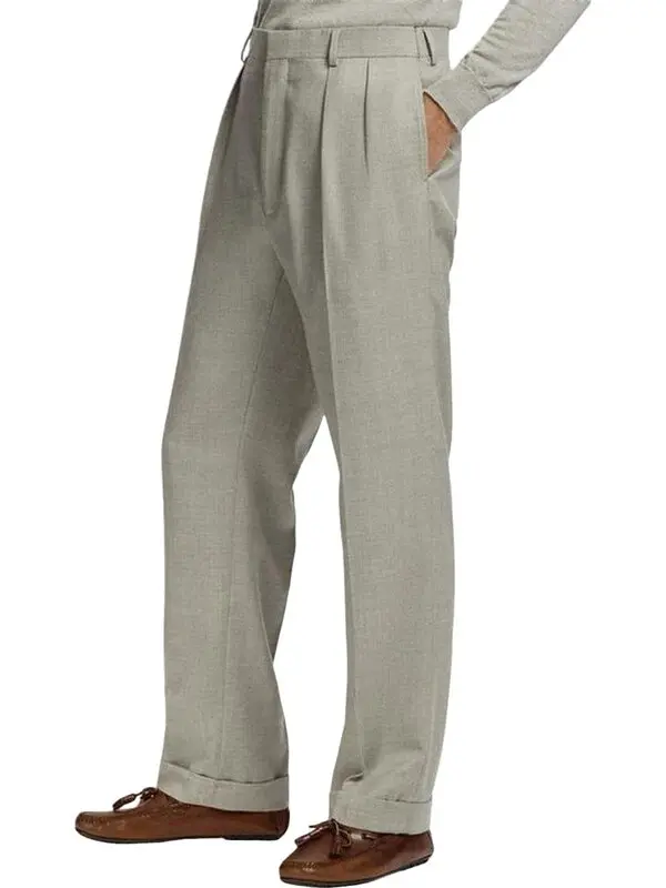 Ralph Lauren Purple Label Apos;s Gregory Hand-tailored Wool Trousers - Grey