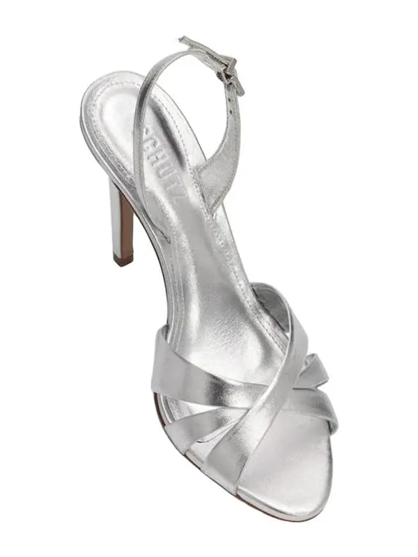 Schutz Keefa 110mm Leather Sandals - Silver