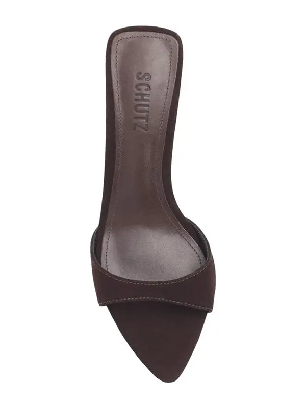 Schutz Elodie 75mm Leather Slip-on Sandals - Chocolate