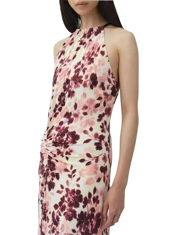 Simkhai Cerin Floral-print Jersey Halter Maxi Dress - Fig Multi