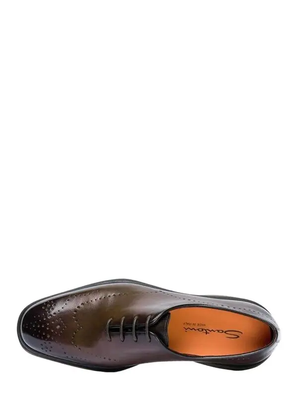 Santoni Apos;s Easy Nova Leather Brogue Oxford Shoes - Dkbrwn