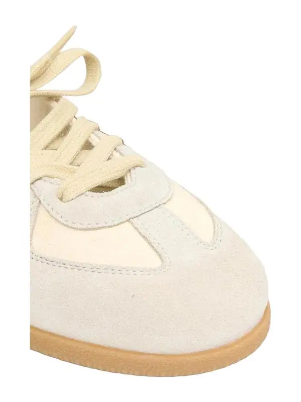 MAISON MARGIELA Replica Leather Lace-up Ballet Flats - Bleached S