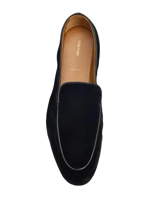 TOM FORD BOUTIQUE Apos;s Leo Leather-trim Velvet Smoking Slippers - Black