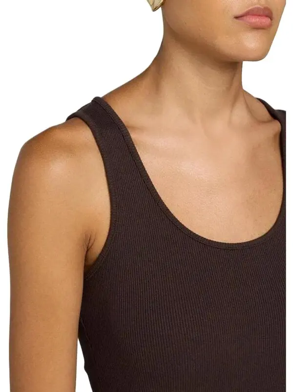 L & Apos;AGENCE Adira Scoop-neck Tank Top - Dark Java