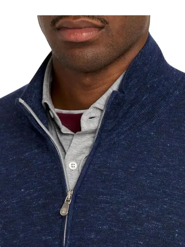 Brunello Cucinelli Apos;s Cashmere-blend Quarter-zip Sweater - Navy