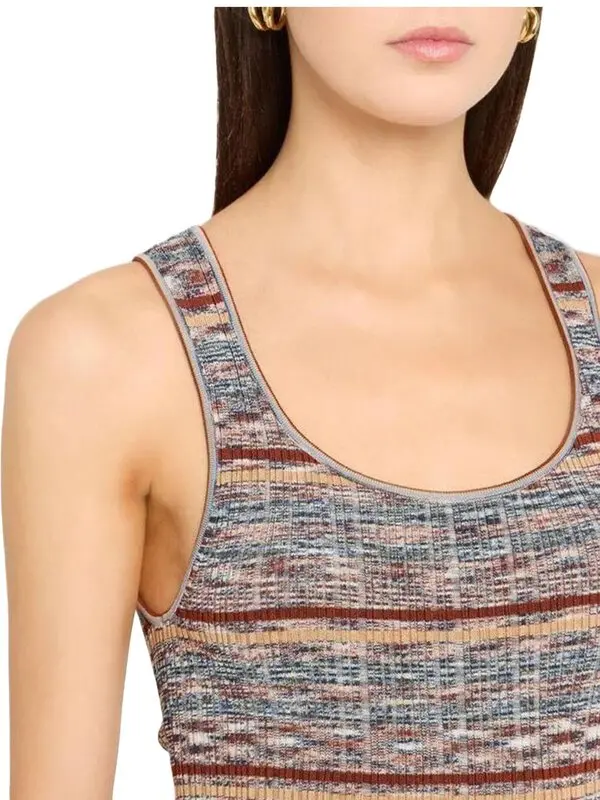 Veronica Beard Sandra Knit Tank Top - Rust Multi