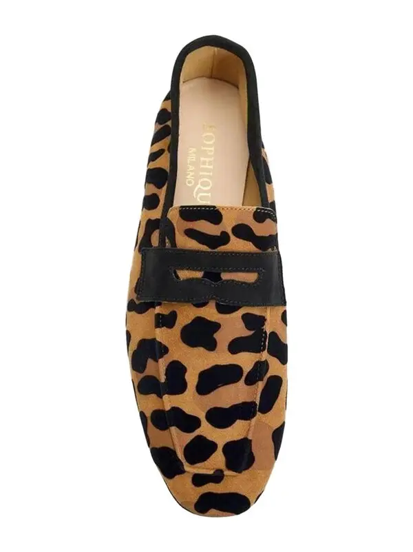 SOPHIQUE Essenziale Suede Penny Loafers - Leopard
