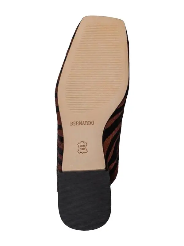Bernardo Porto Zebra Calf Hair Mules - Dark Choco