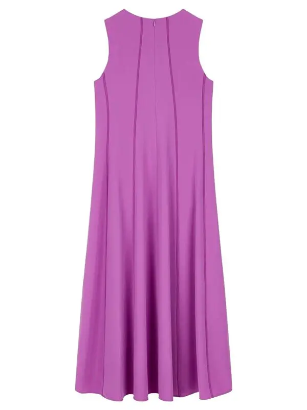 Emporio Armani Sleeveless Midi Dress In Techno Cady - Raspberry