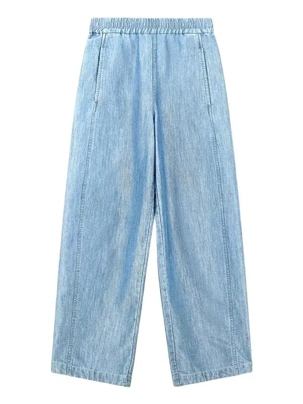 Emporio Armani Wide-leg Palazzo Trousers - Denim