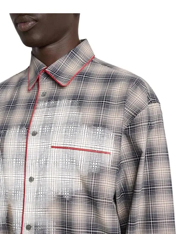 Marni Apos;s Piped Cotton Plaid Button-front Shirt - Walnut