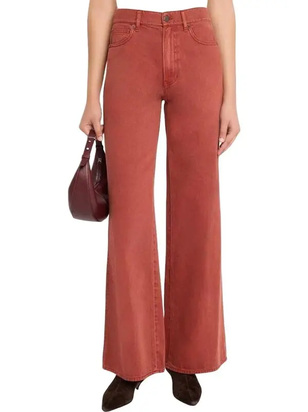 Veronica Beard Kasey Mid-rise Wide-leg Jeans - Rust