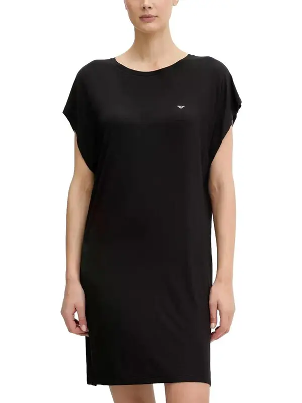 Emporio Armani Rhinestone-logo Nightdress - Black