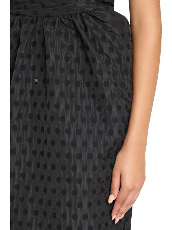 AS IT MAY Janelle Polka Dot Column Gown - Black