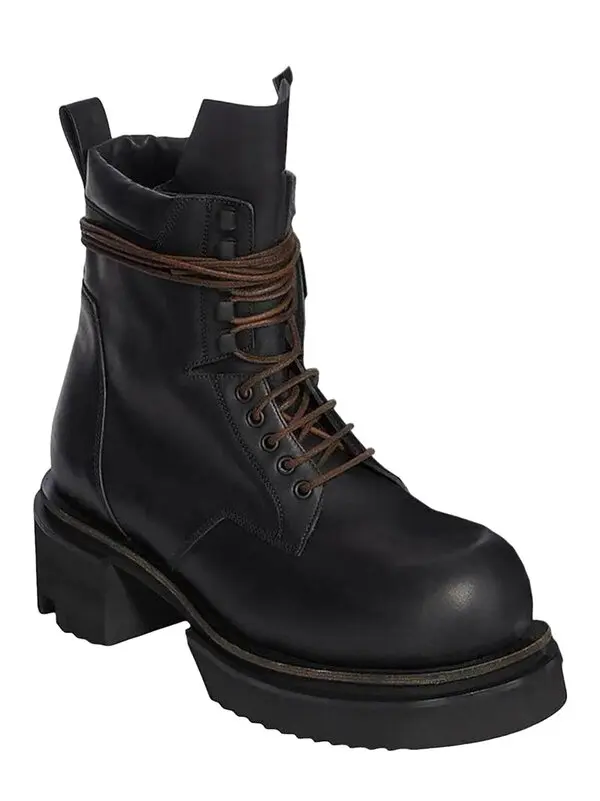 Rick Owens Low Army Bogun Leather Boots - Black