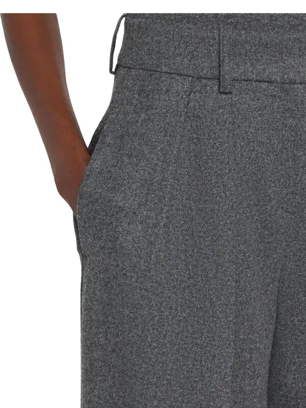 Michael Kors Pleated Wool Wide-leg Trousers - Graphite Multi