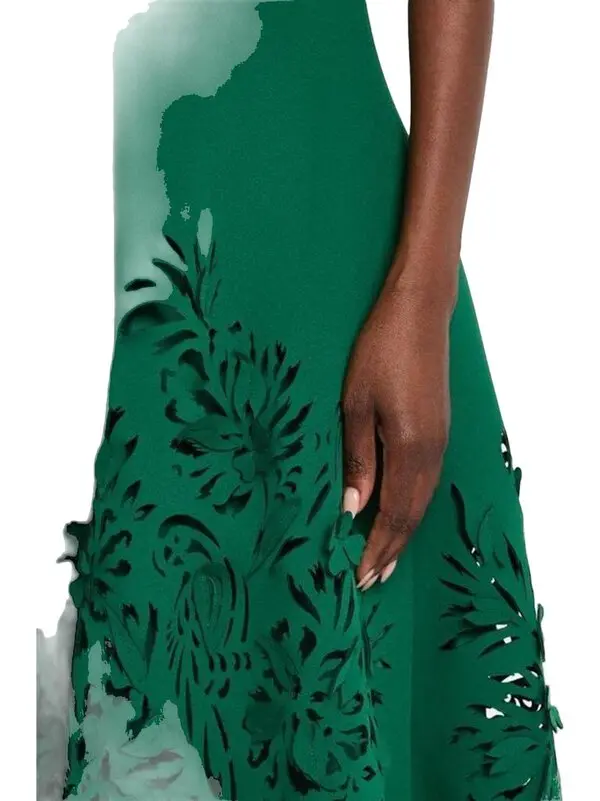 Badgley Mischka Cutout Strapless Sweetheart Midi Dress - Emerald