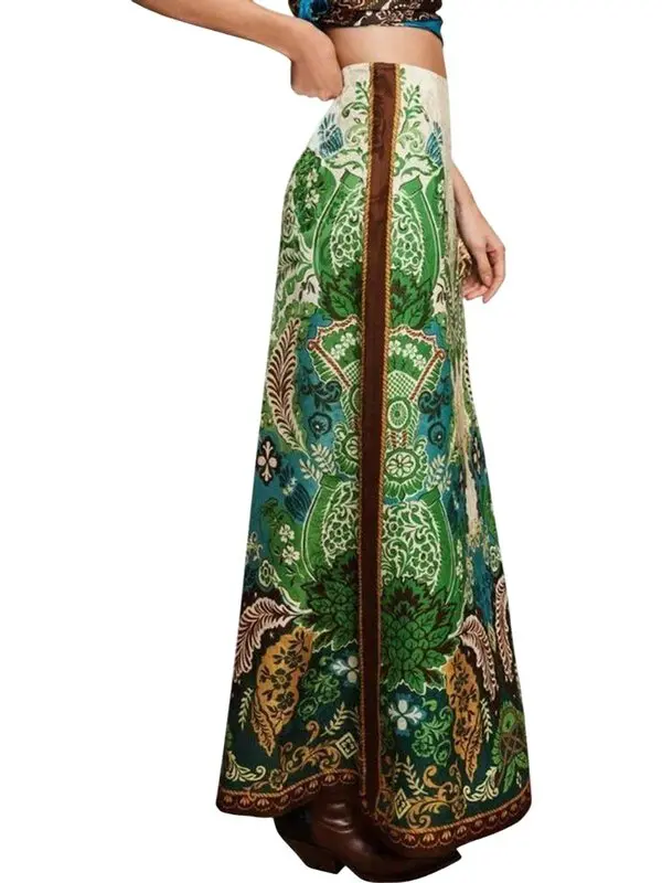 ALEMAIS Florence Botanical Jacquard Maxi Skirt - Multi