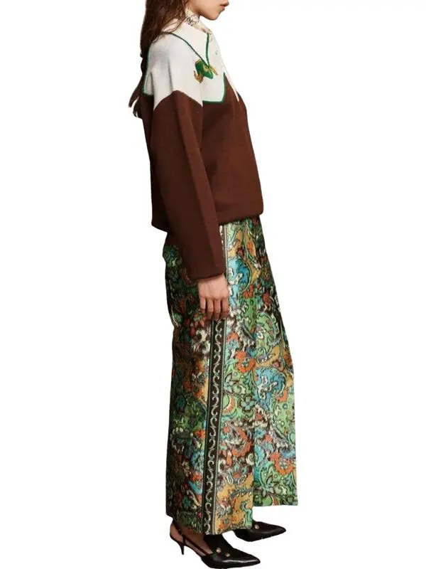 ALEMAIS Charlotte Jacquard Wide-leg Pants - Multi